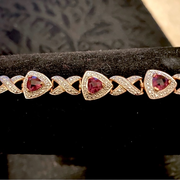 Vintage | Jewelry | Vintage Sterling Silver Ruby Bracelet | Poshmark